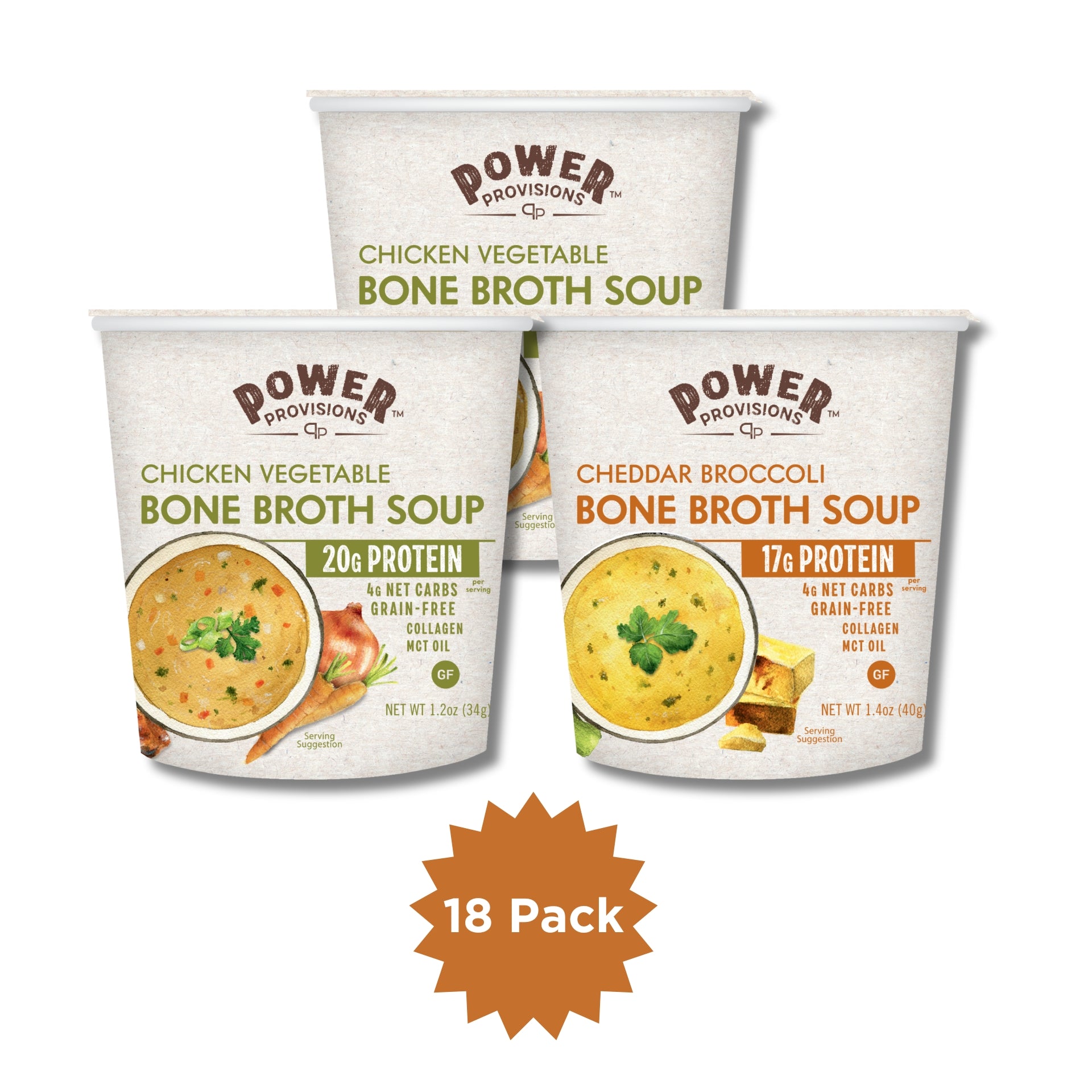 Bone Broth Soup 18-Pack Sampler – Power Provisions